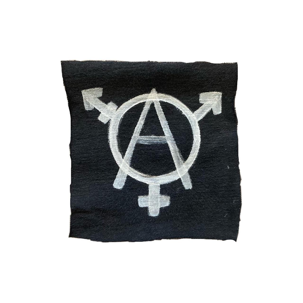 White Trans Anarchy Patch Approx 5” X 5”... - Depop
