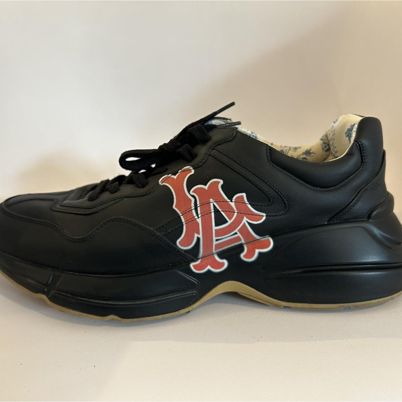 Gucci X MLB Rhyton Black Sneakers LA Angeles Gucci... - Depop