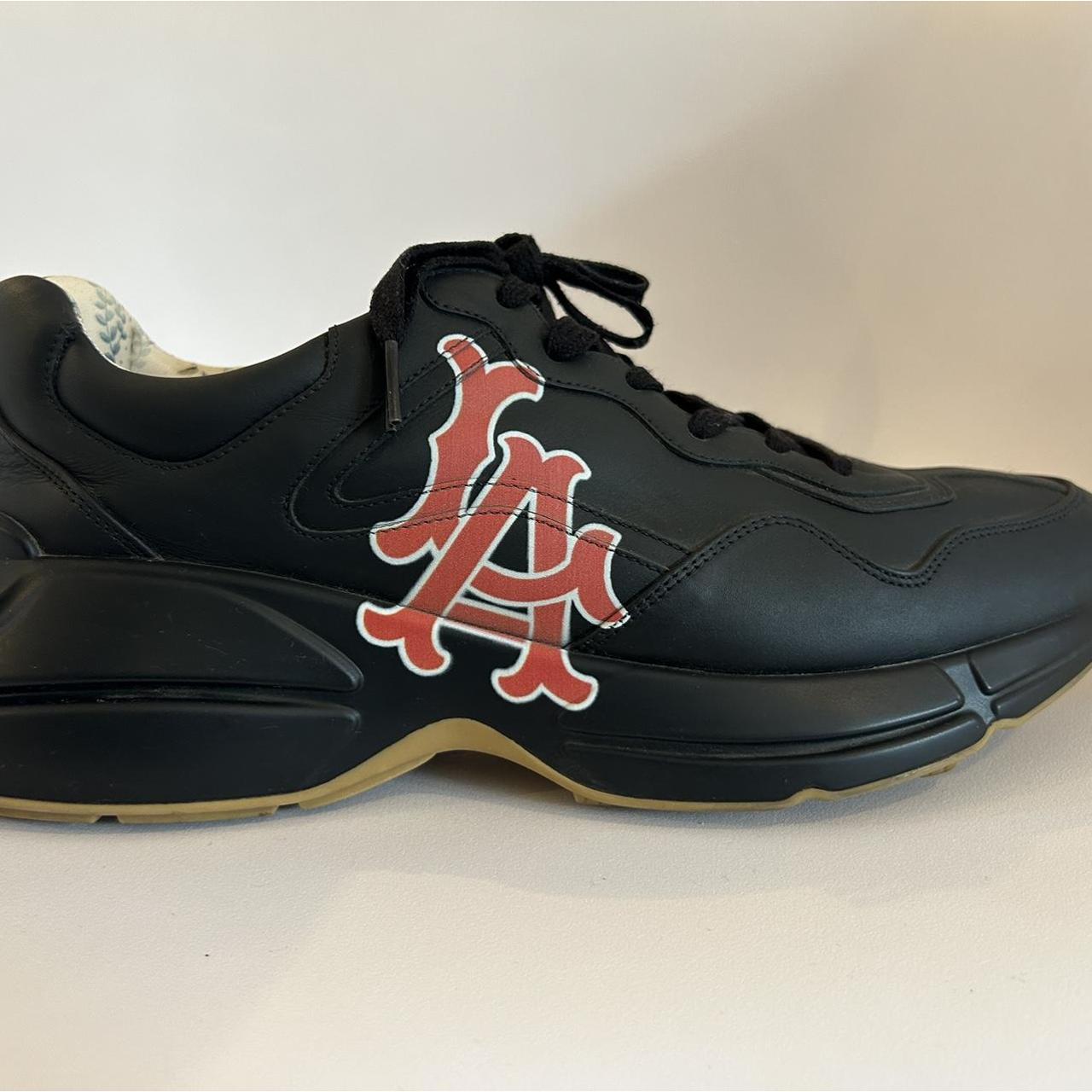 Gucci X MLB Rhyton Black Sneakers LA Angeles Gucci... - Depop