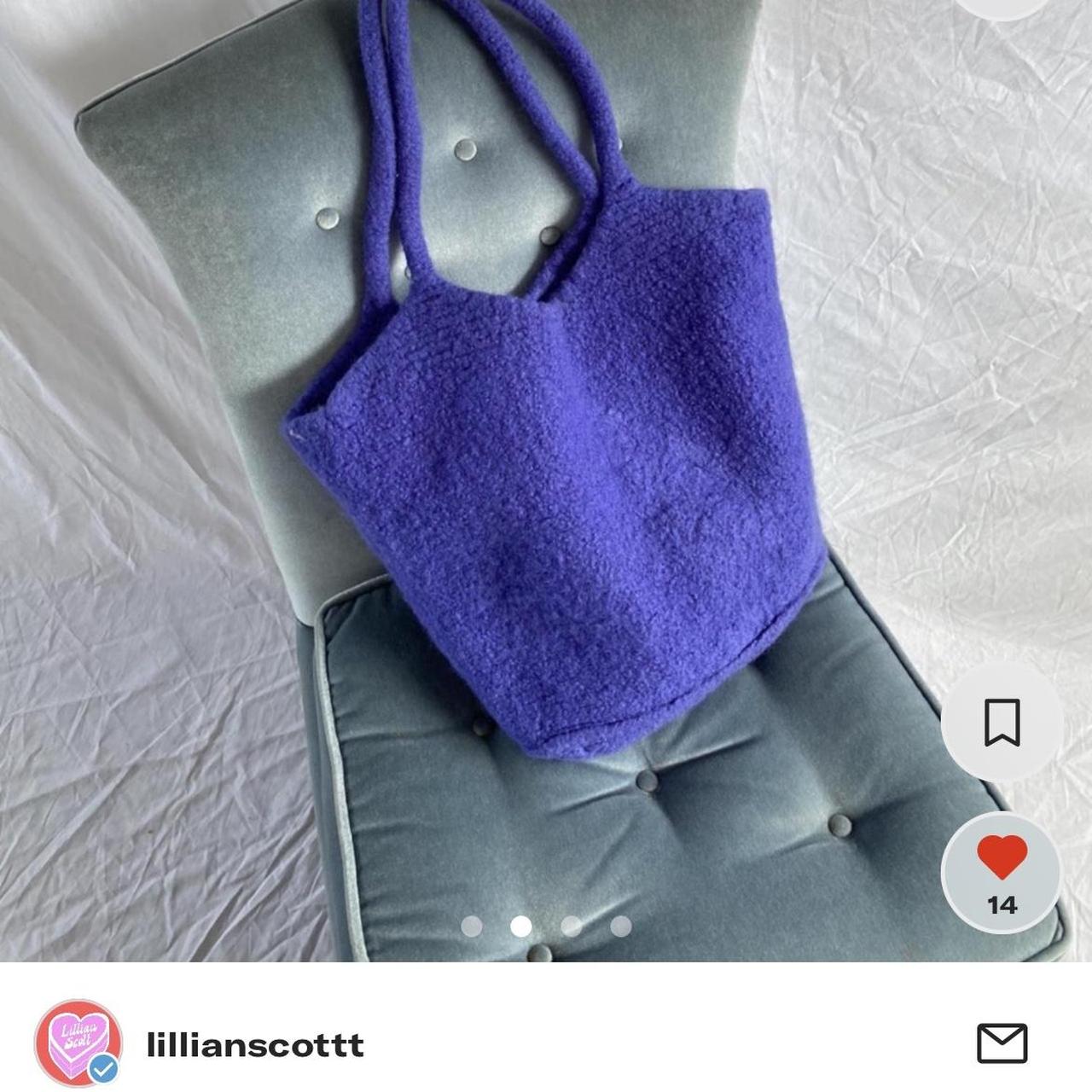 JACARANDA PURPLE TEXTURED SHOULDER BAG Woolen feel.... - Depop