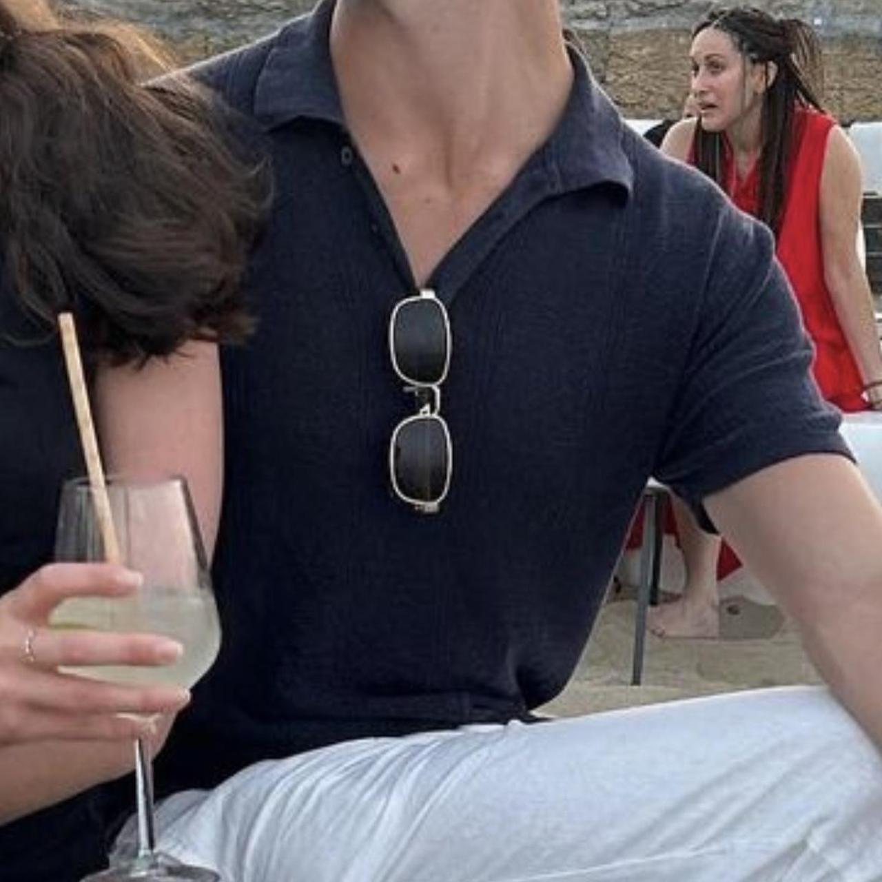 Venroy Navy Knitted Polo - Size Small Sad to see... - Depop