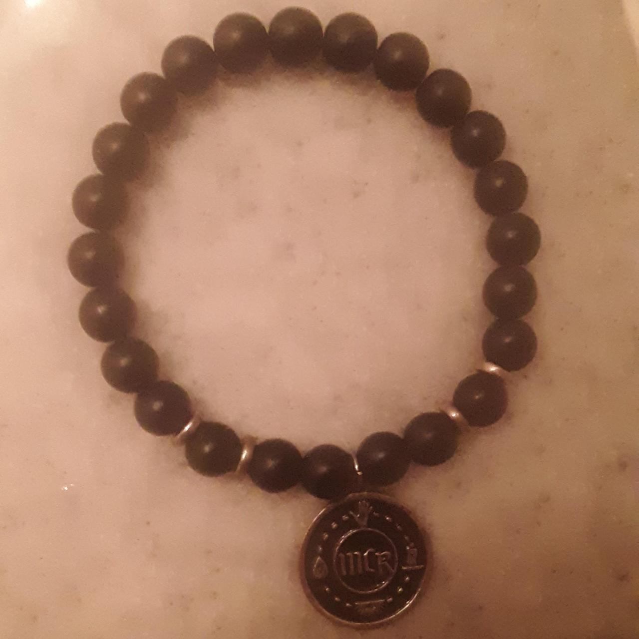 My Chemical Romance bracelet! Black beaded... - Depop