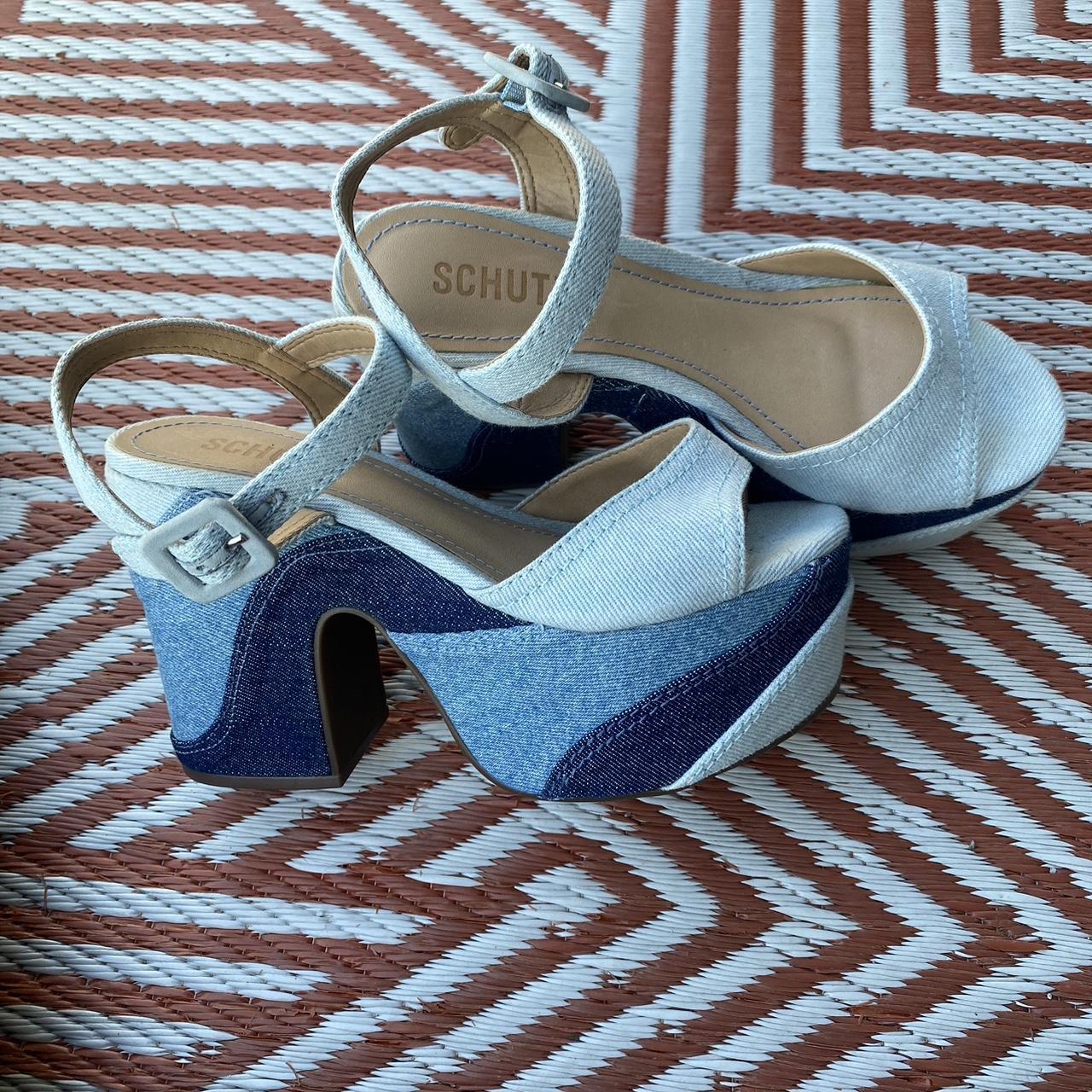 Schutz denim platforms. Only worn once! Tried to... | Depop