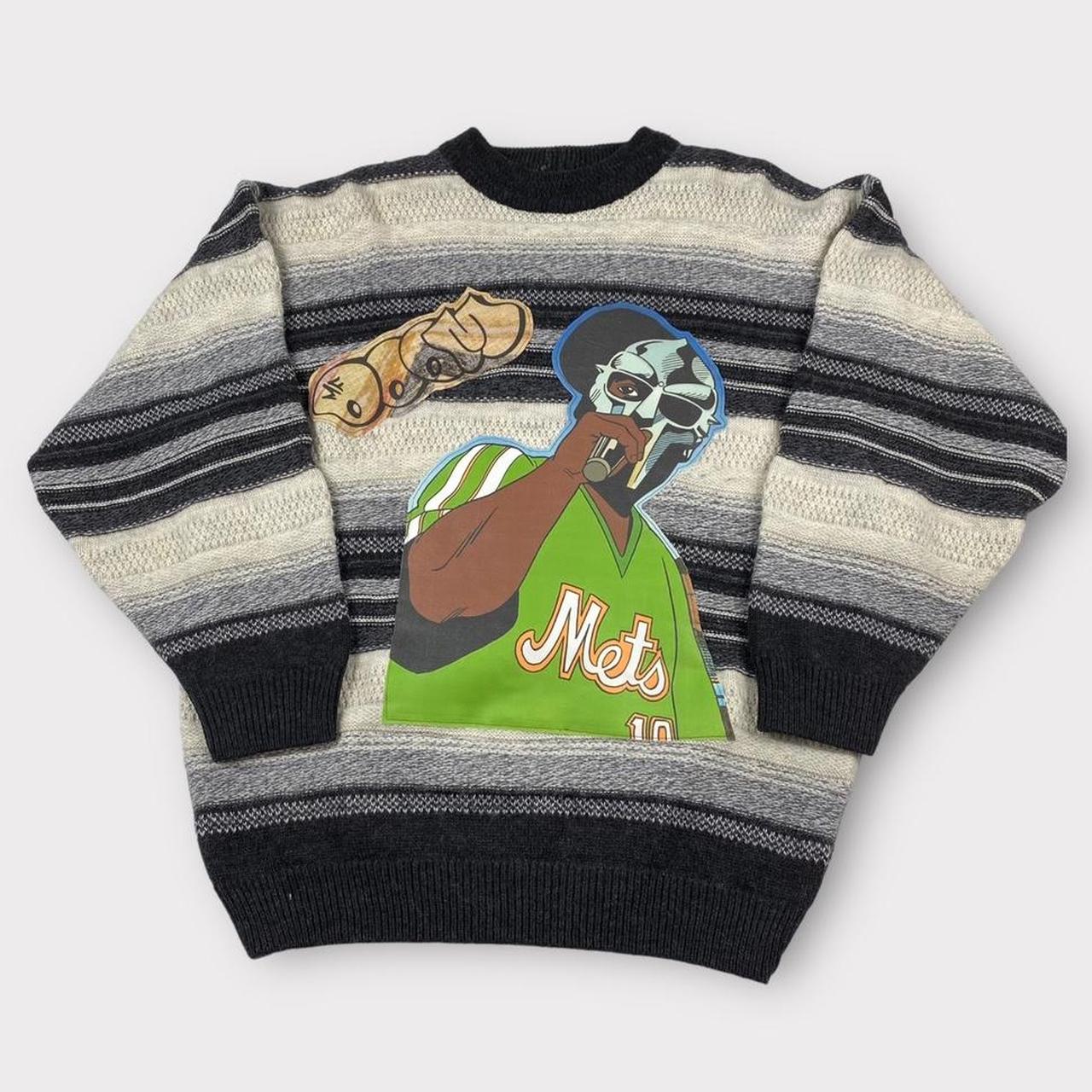 Vintage MF DOOM Jumper Multi coloured wool knitted... - Depop