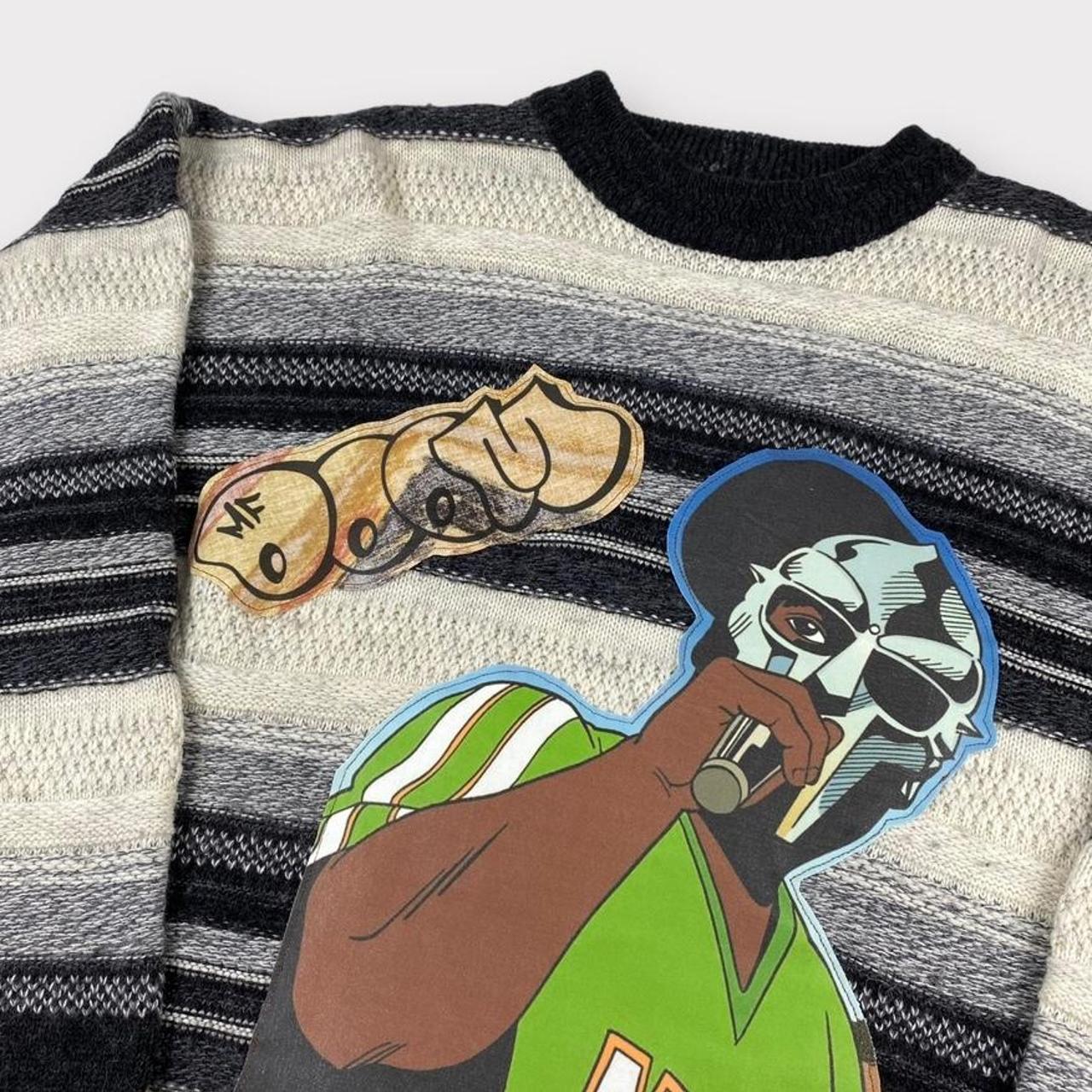 Vintage MF DOOM Jumper Multi coloured wool knitted... - Depop