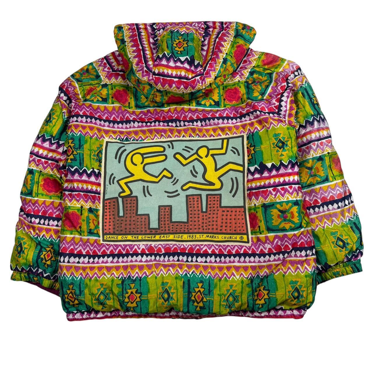 Keith Haring Puffer Jacket vintage multicoloured... - Depop