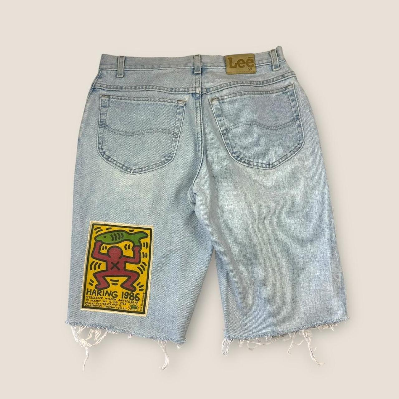 Vintage Keith Haring Denim Shorts Lee denim cut... | Depop