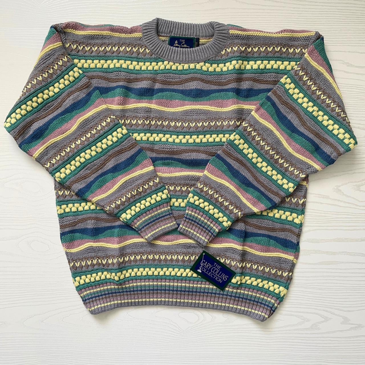 Vintage Gary Collins Pastel Gray 3D Preppy Wave... - Depop