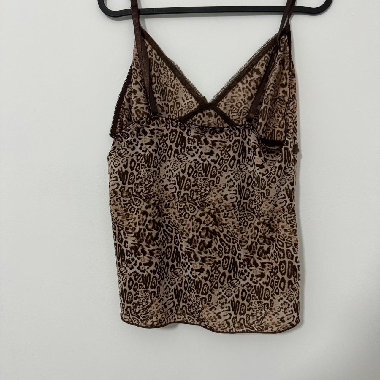 Leopard print mesh cami Slight hole but not very... - Depop