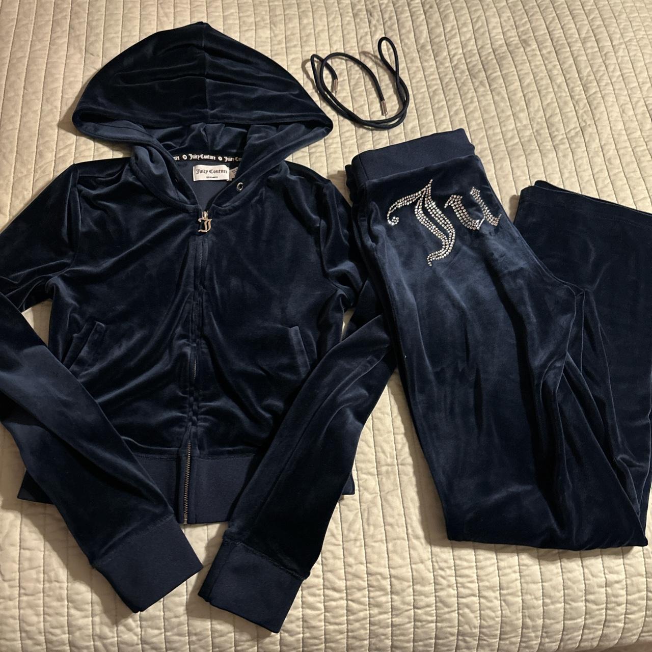 juicy couture bling tracksuit in regal blue. wore... - Depop