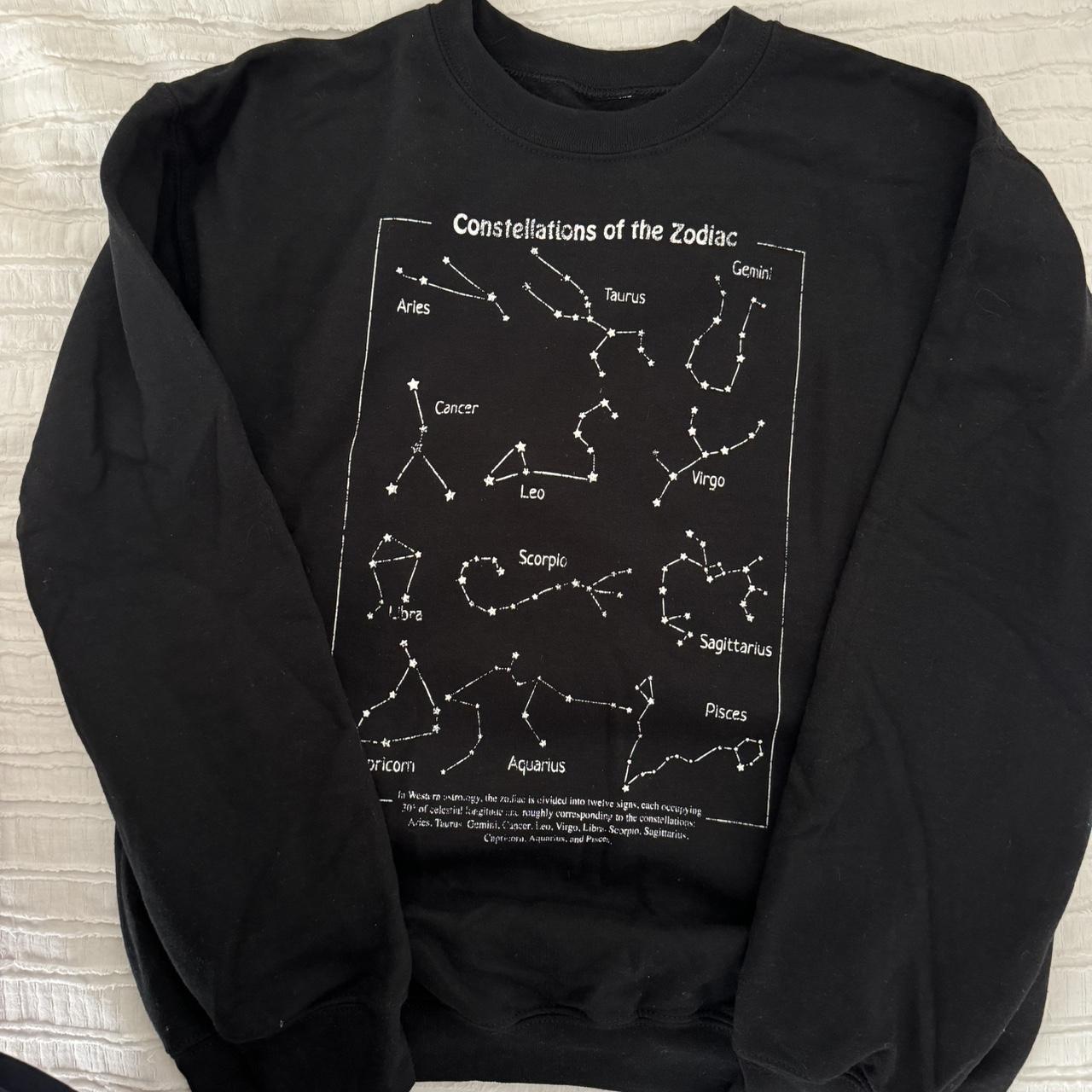 Black and white constellations sweatshirt Fits like... - Depop