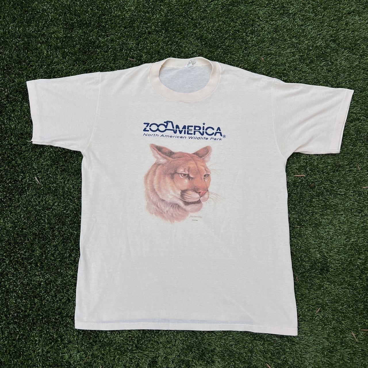 80’s “ZooMerica” cougar shirt Velva Sheen tag Fits... - Depop