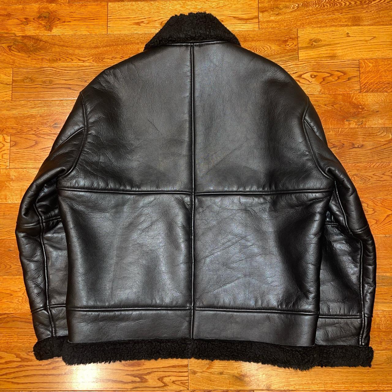 Weekday leather shearling coat - Depop