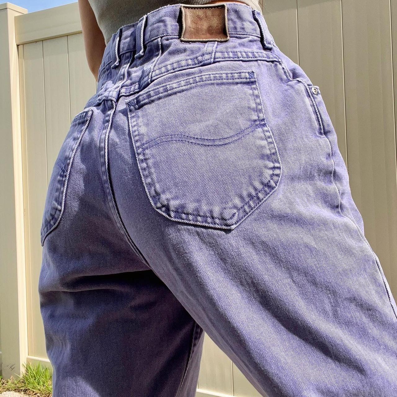 vintage Lee lavender high waisted tapered leg faded... - Depop