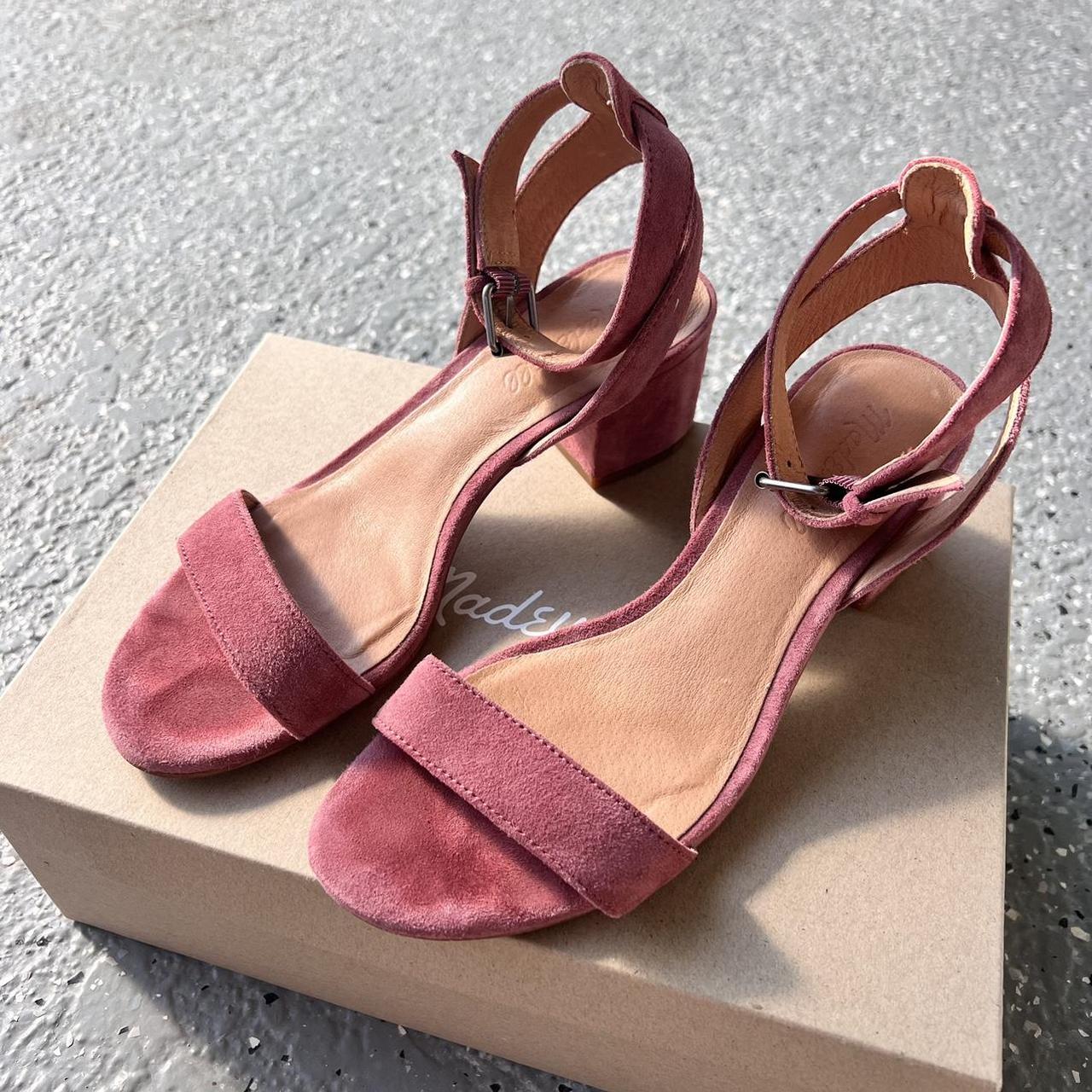 Madewell simple mid heel sandals in autumn berry... - Depop