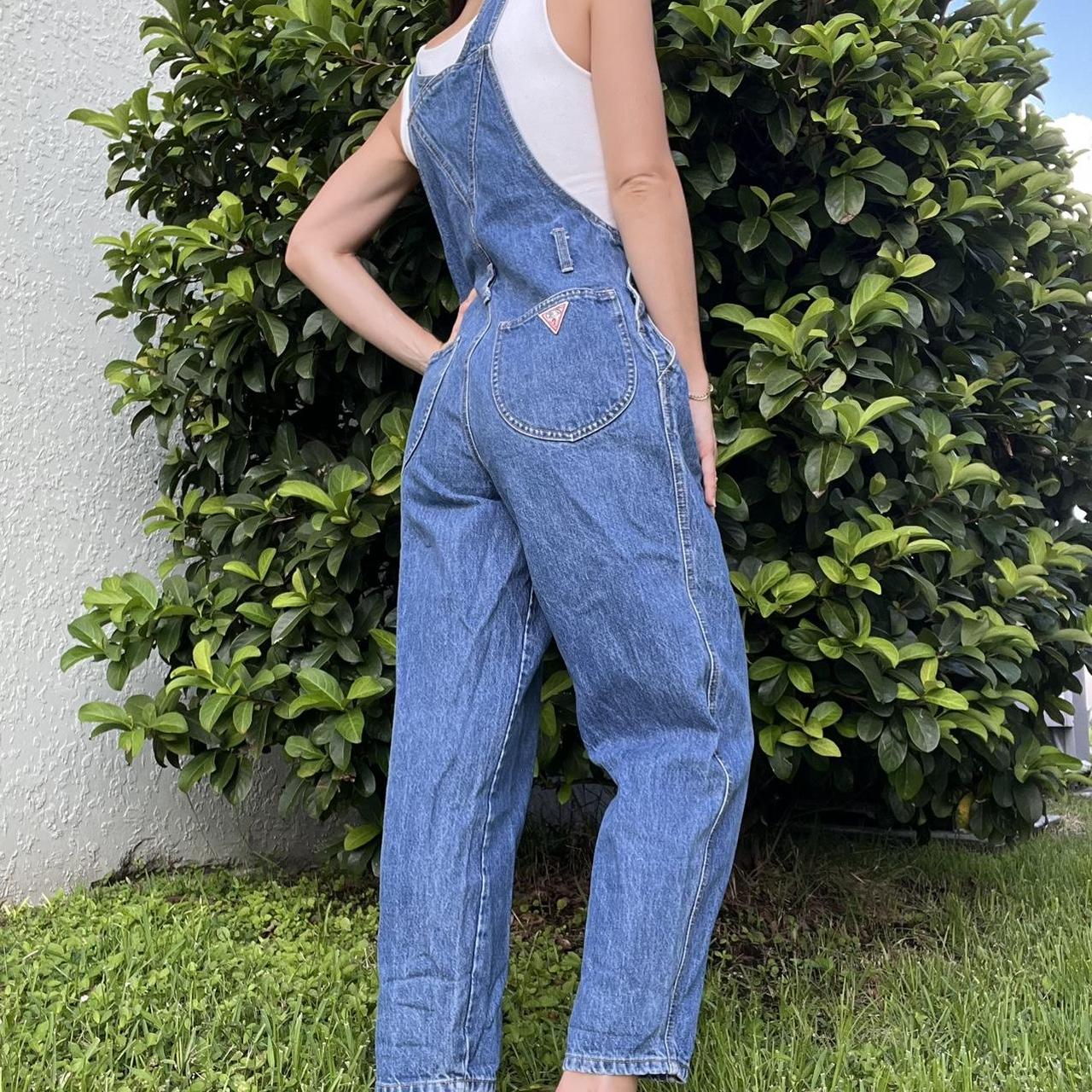 Vintage USA made GUESS denim overalls ️ • tag size... - Depop