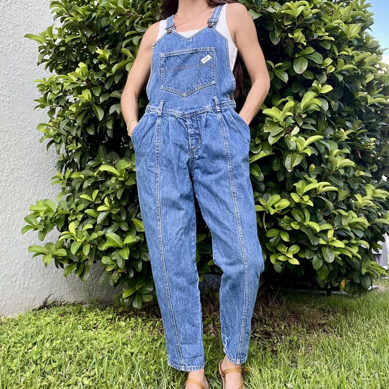 Vintage USA made GUESS denim overalls ️ • tag size... - Depop