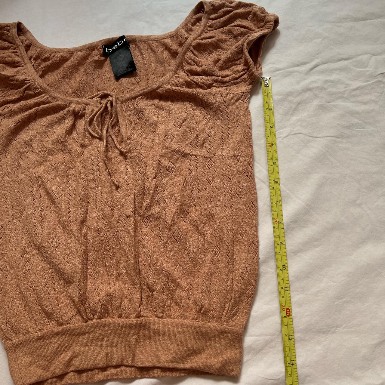 Cute Bebe brand pointelle peachy tan color cap... - Depop