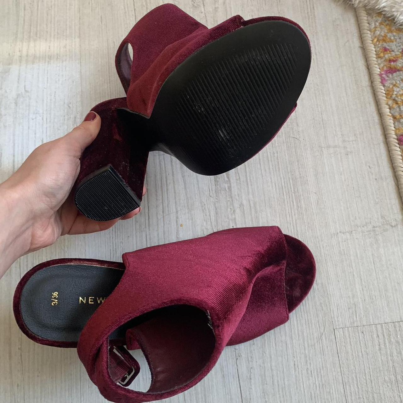 New Look Women's Burgundy Mules | Depop