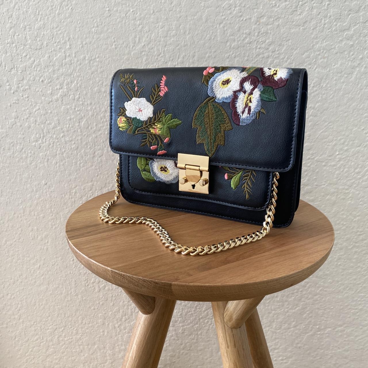 MNG floral embroidered handbag Excellent condition,... - Depop