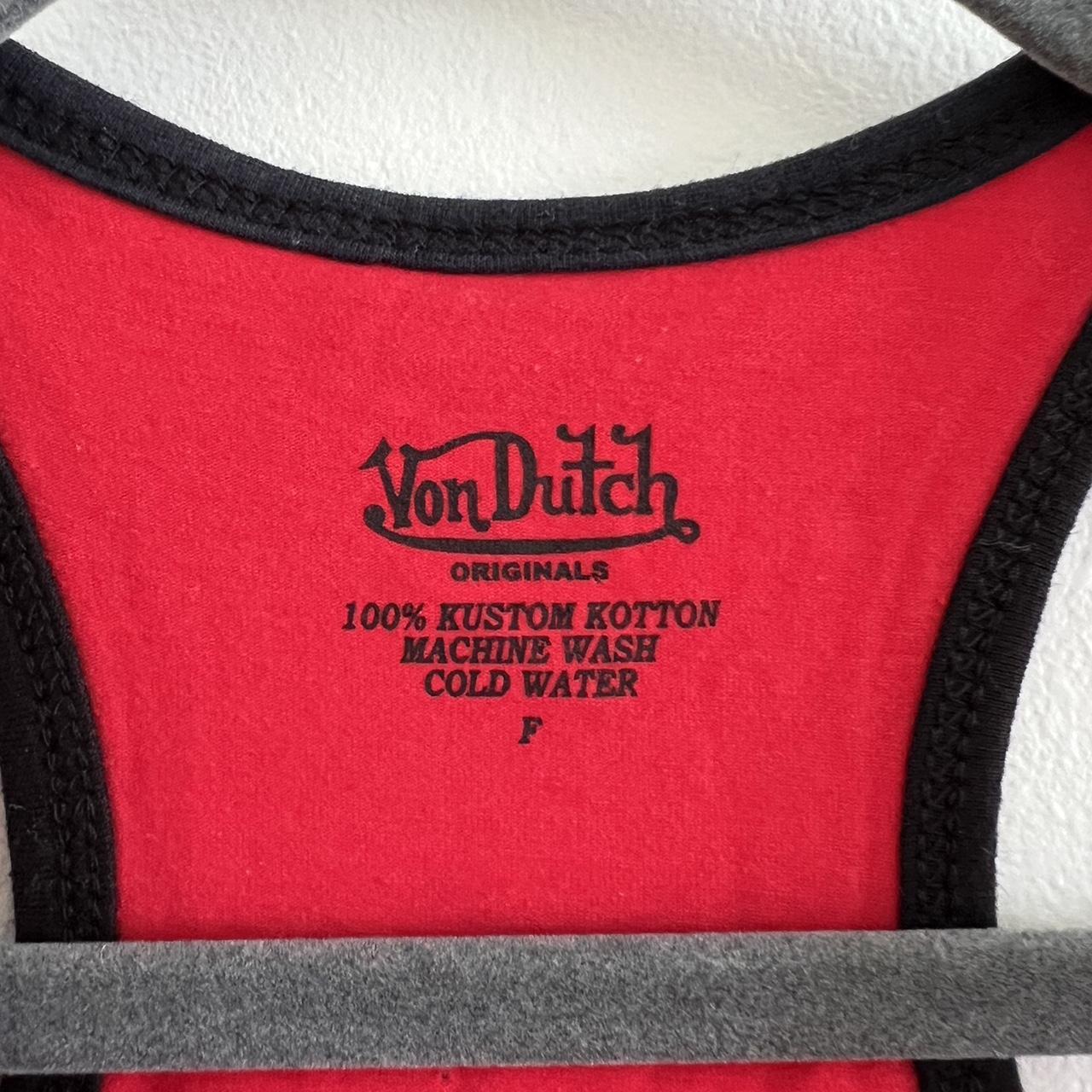 Von Dutch Women's Red and Black Vest | Depop