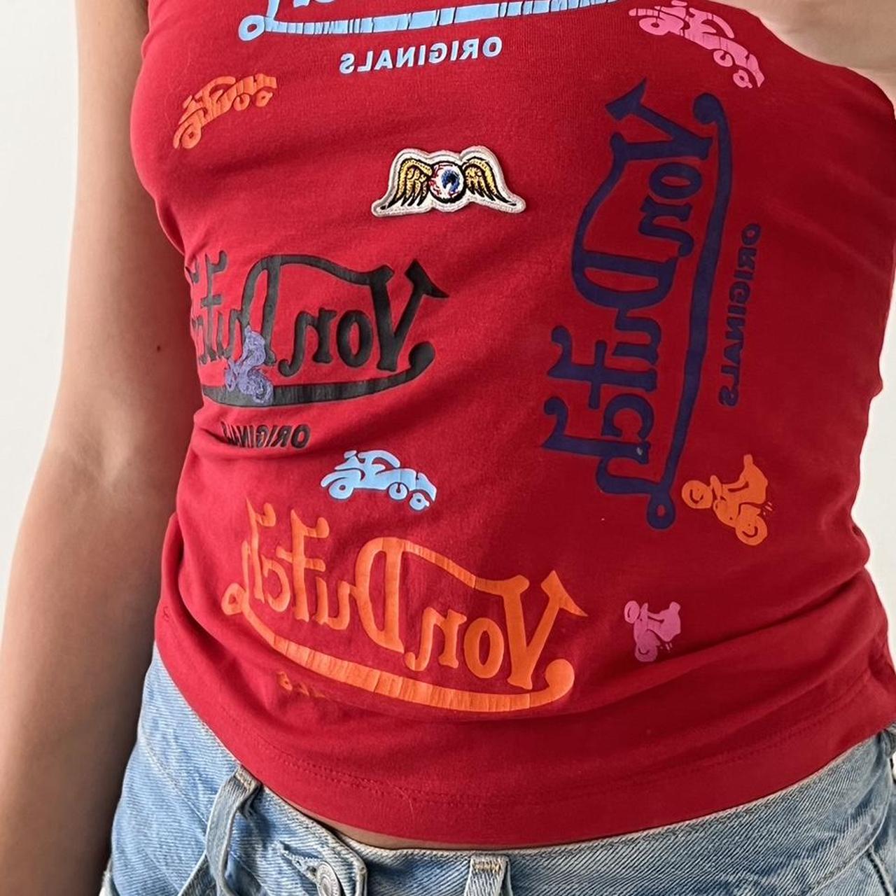 Von Dutch Women's Red and Black Vest | Depop