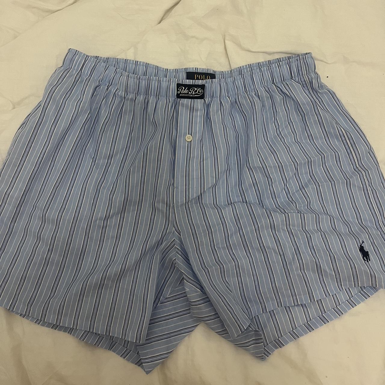 Ralph Lauren blue striped boxers New without Tags - Depop