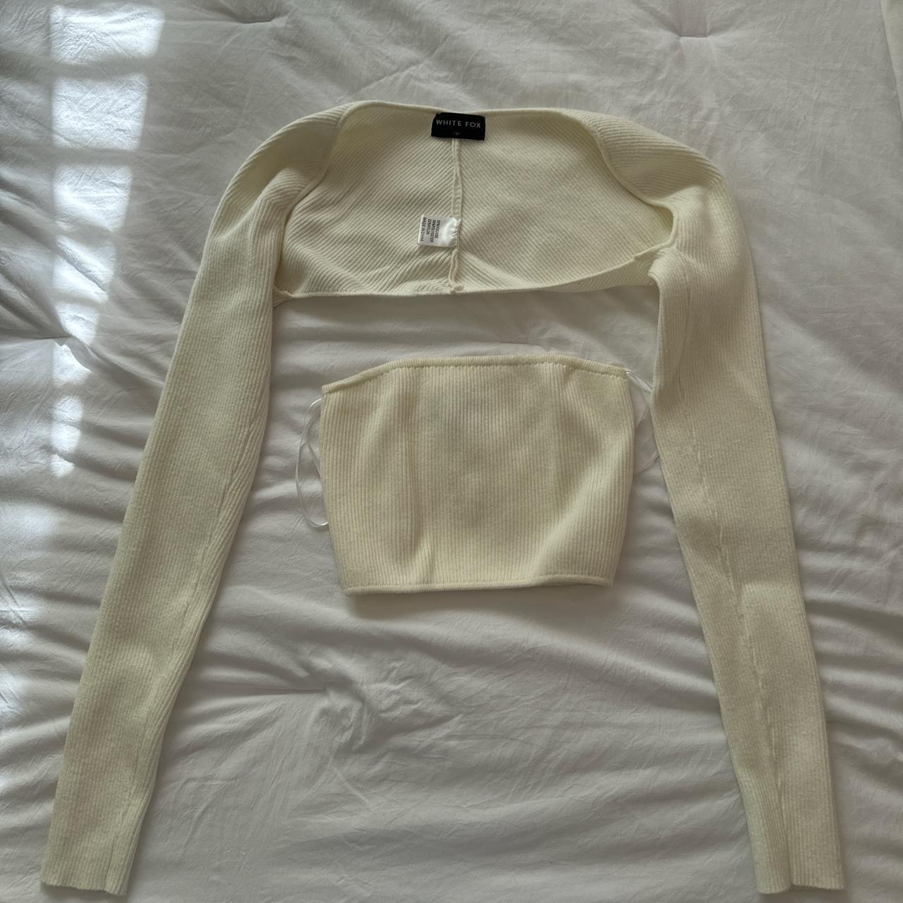 WHITE FOX SET - never worn before - crop tube top... - Depop