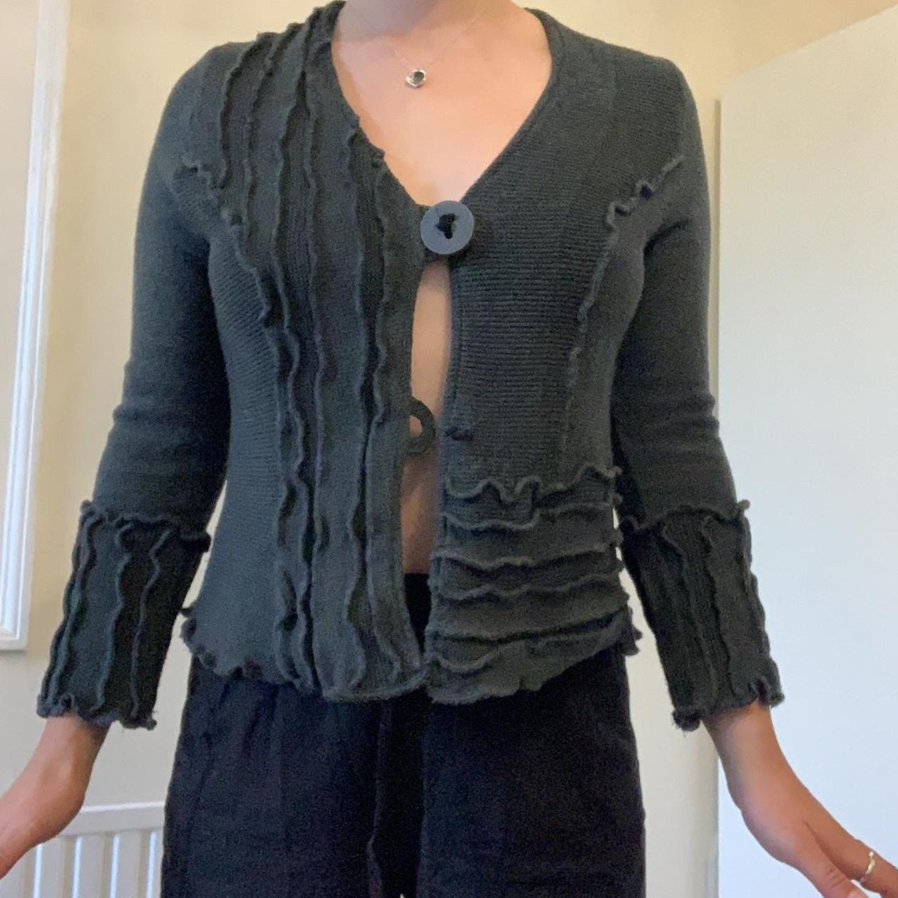 The coolest most funky vintage cardigan in dark... - Depop
