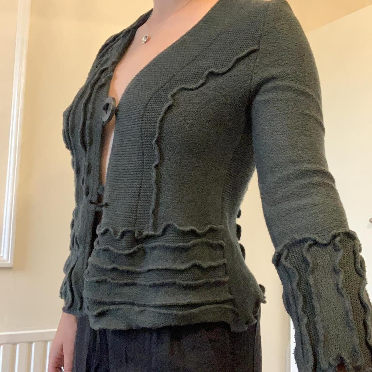 The coolest most funky vintage cardigan in dark... - Depop