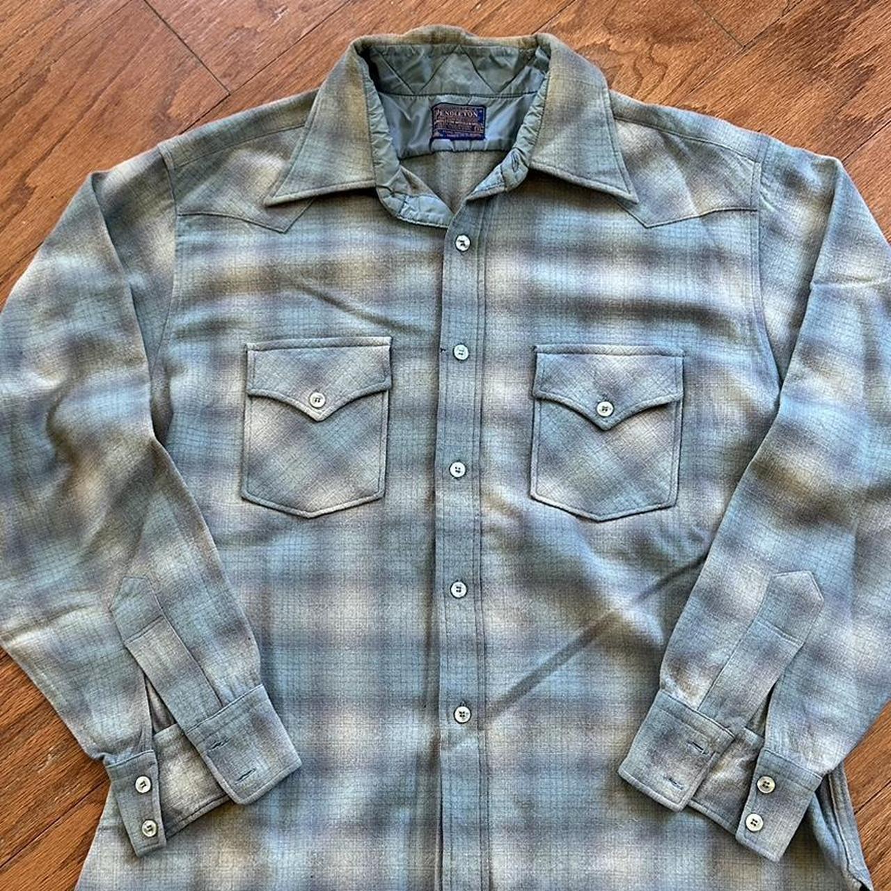 Vintage 80s Distressed Pendleton Flannel shirt... - Depop