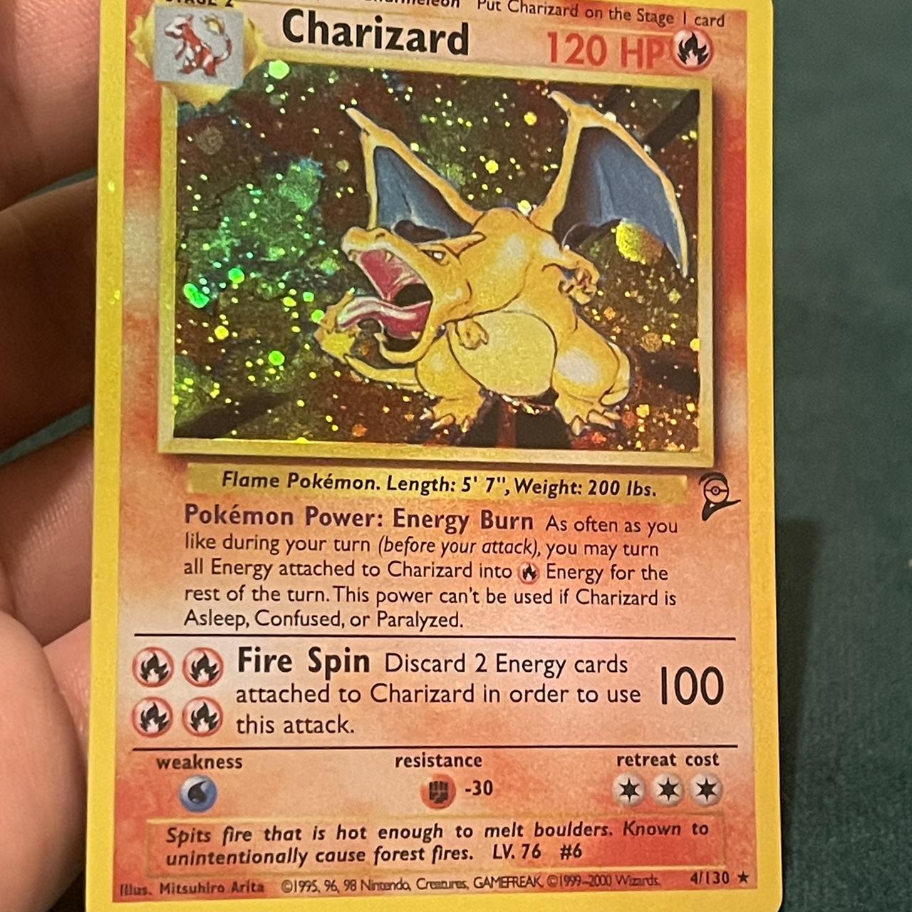 Pokémon Charizard 4/130 base set holo - custom card... - Depop