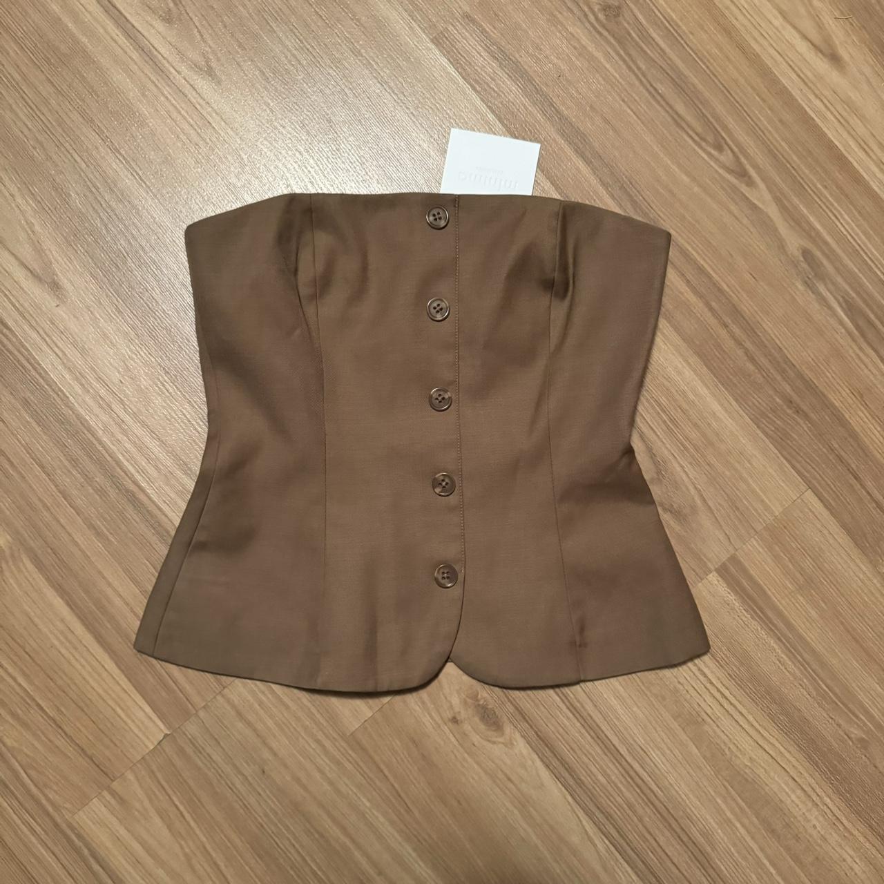 THE ICONIC brown bustier size 6 BNWT - Depop
