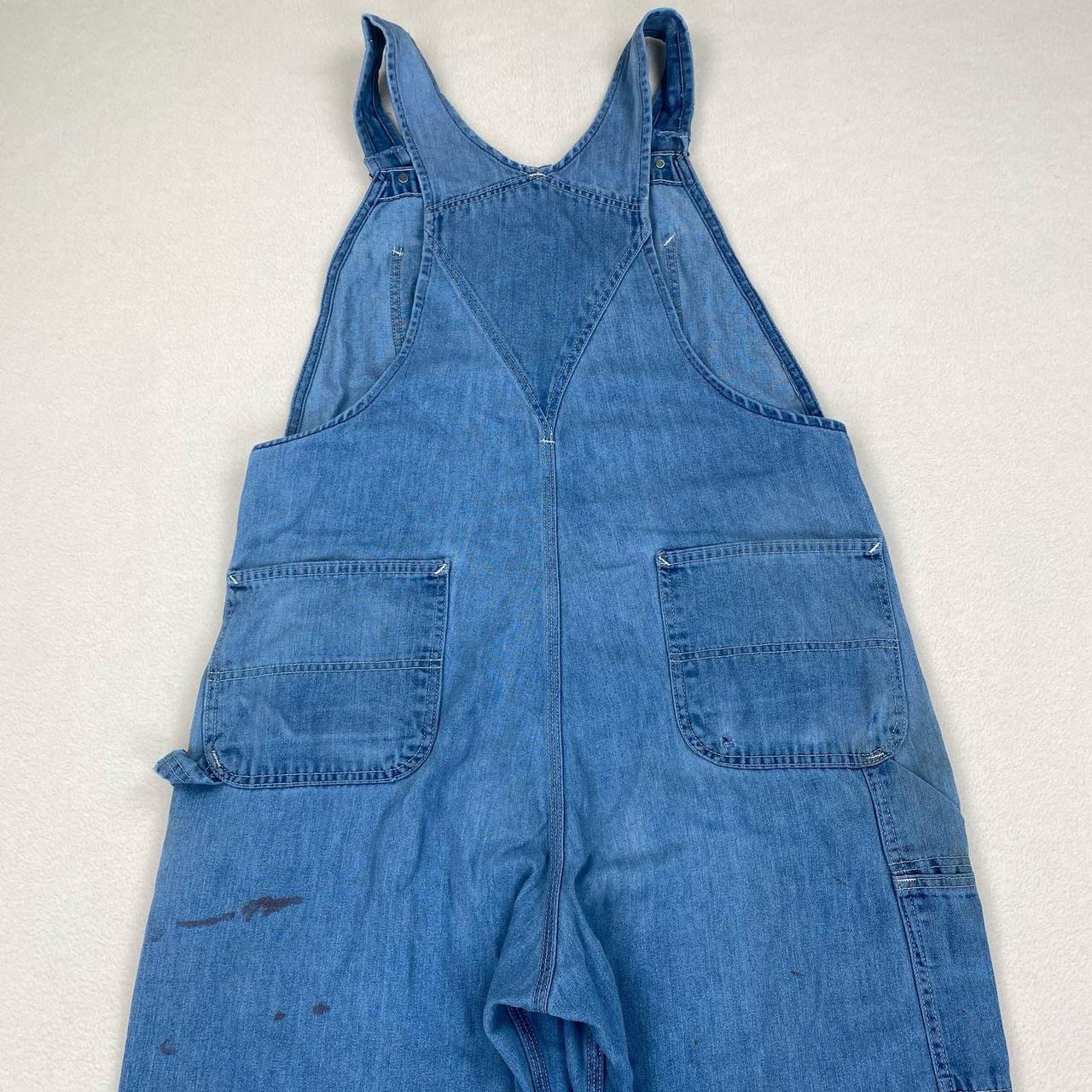 Vintage Roebucks Overalls Size 38x24 Medium Wash... | Depop