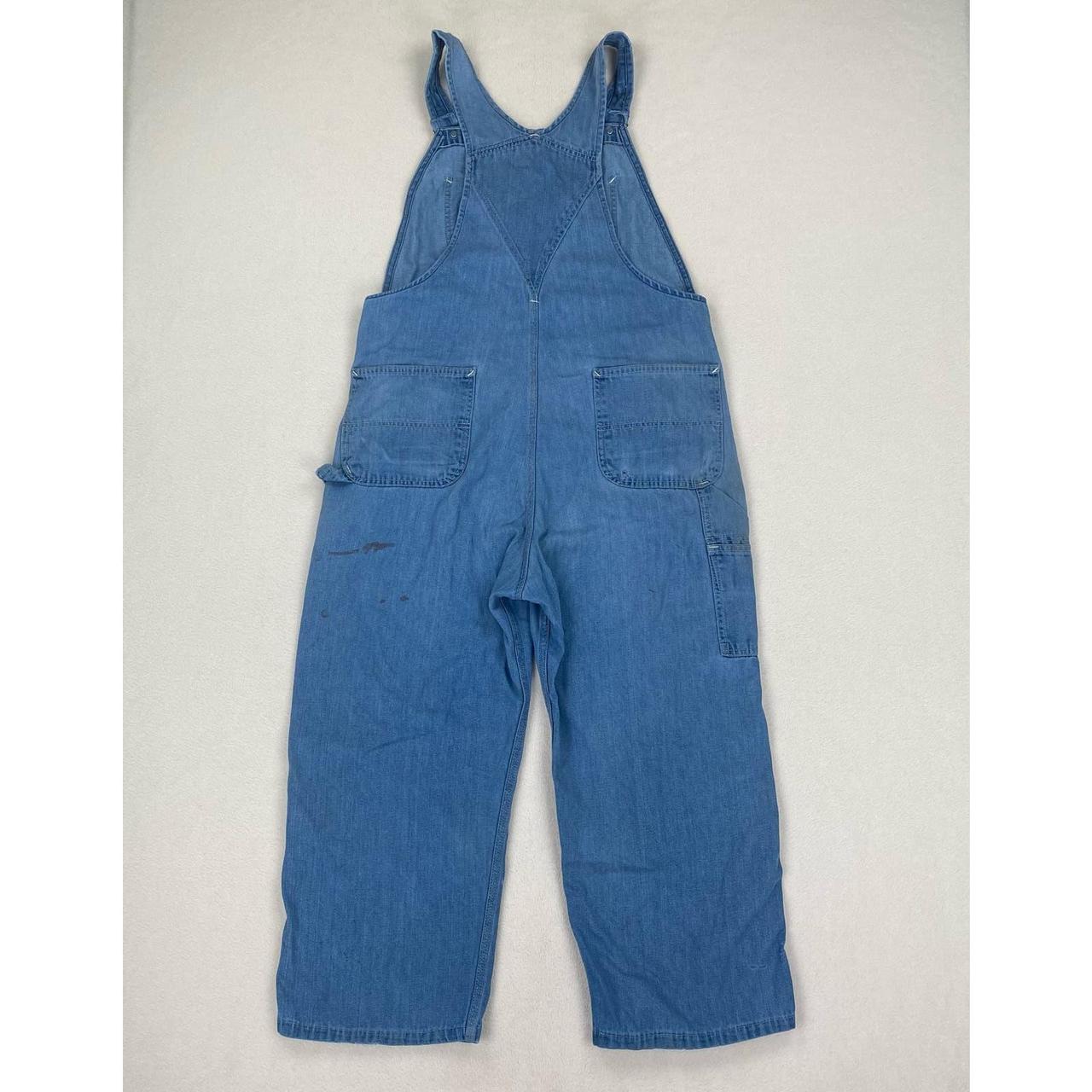 Vintage Roebucks Overalls Size 38x24 Medium Wash... | Depop