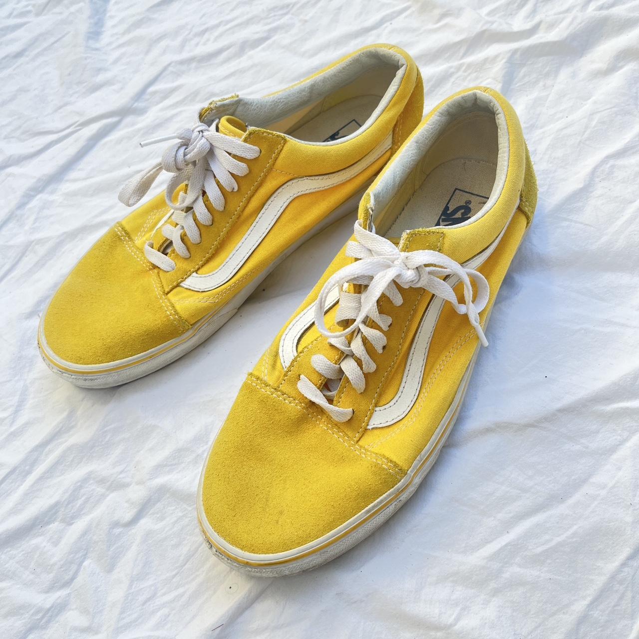 Yellow Vans - in great condition Size 10 - Depop
