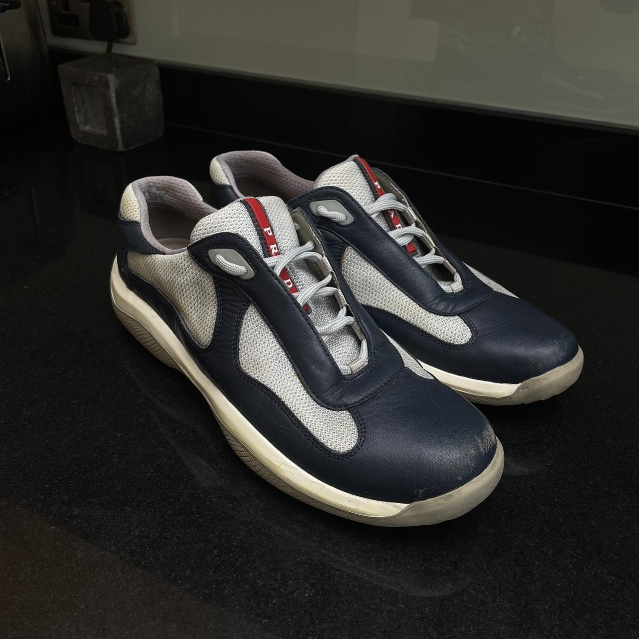 Prada Americas Cups, Matte Dark Blue, Size 9.5UK.... | Depop