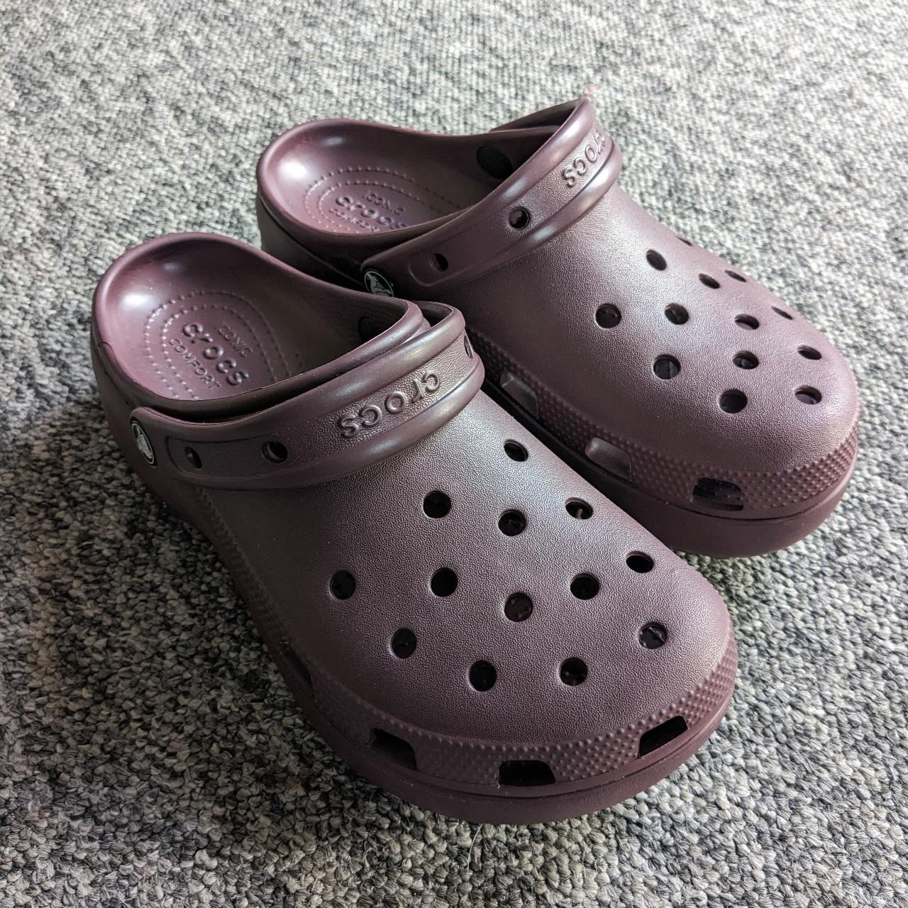 Platform Crocs Colour: dark cherry Size: women's... - Depop