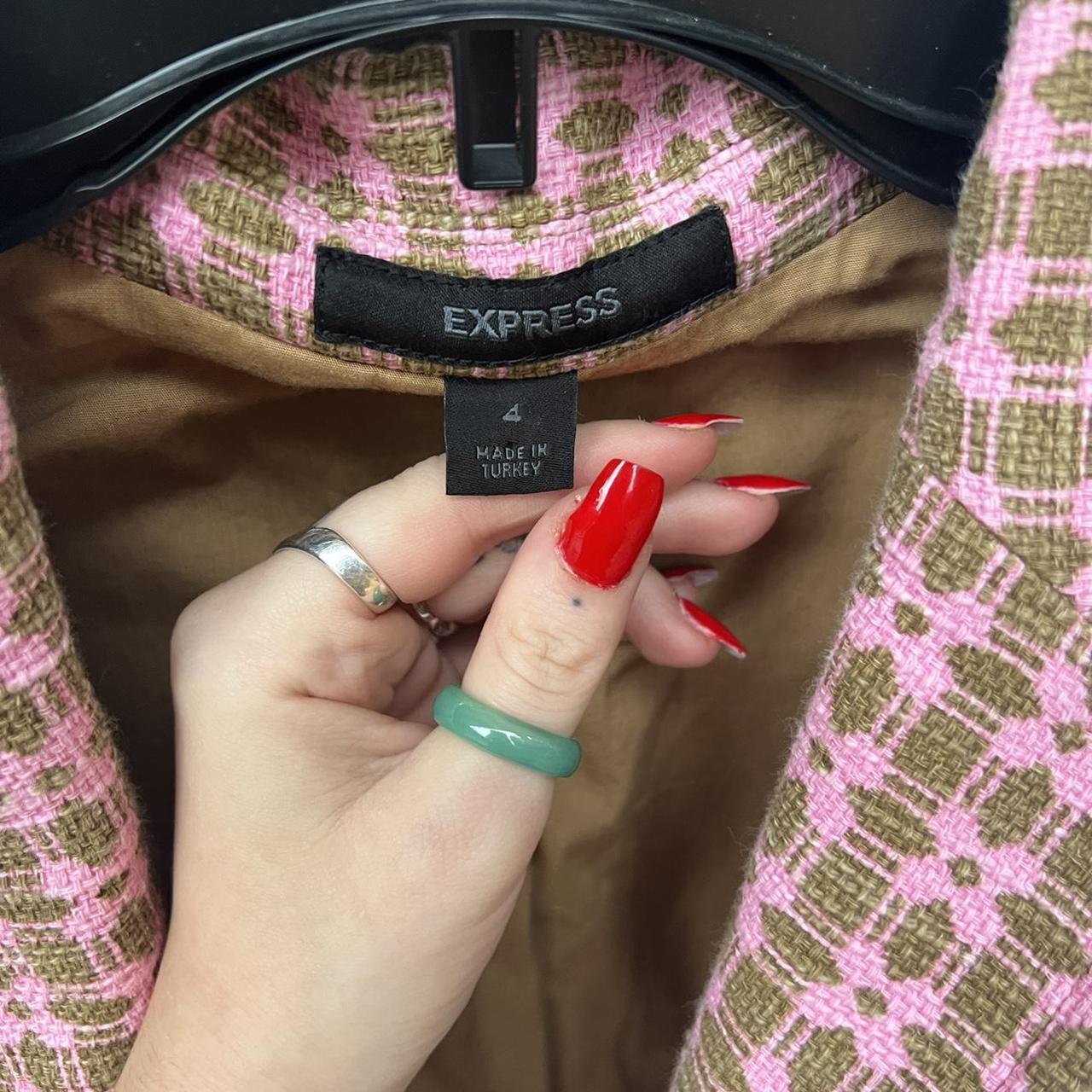 Express Women's Brown and Pink Tailored-jackets | Depop