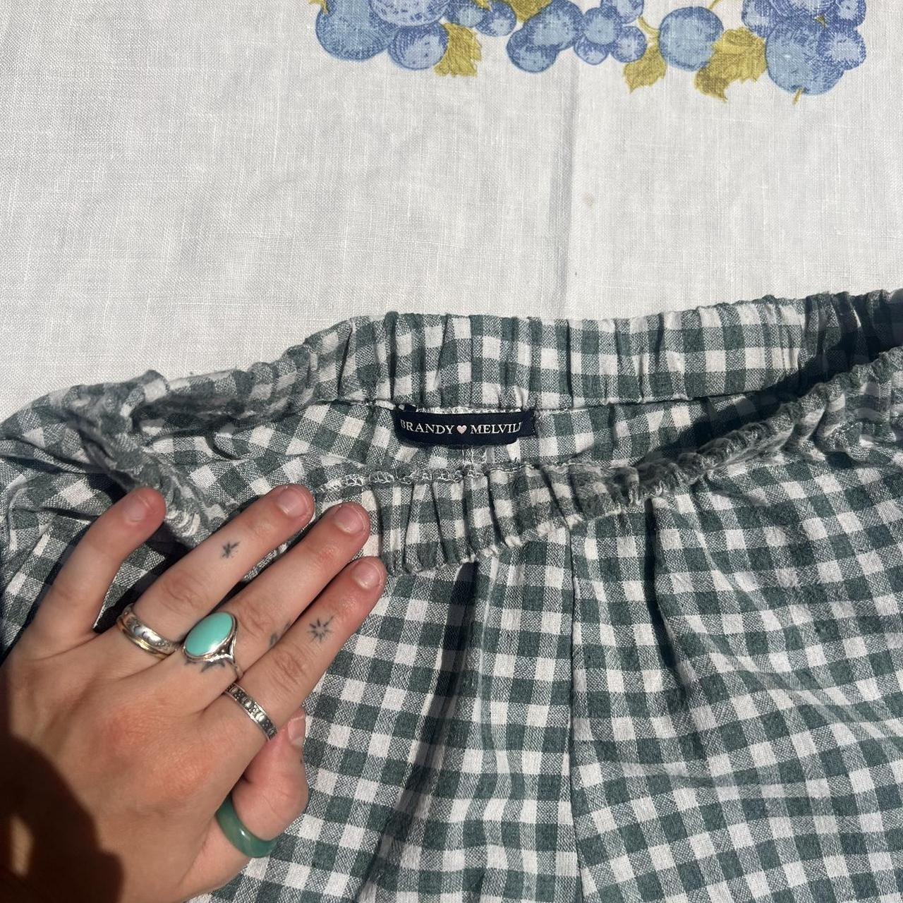 boxer shorts -brandy melville check boxer short... - Depop