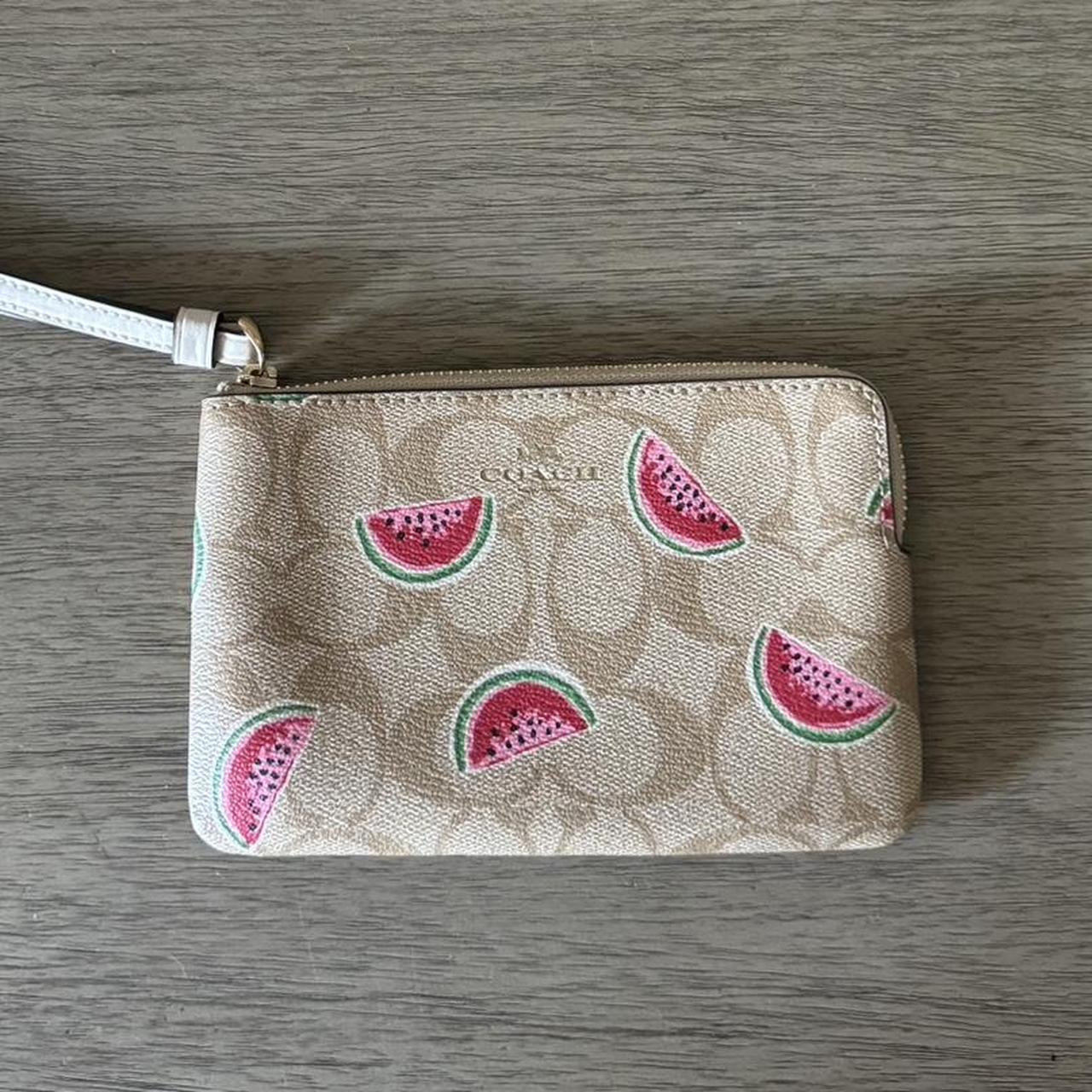 small coach wallet with coach logo and fruit design... - Depop