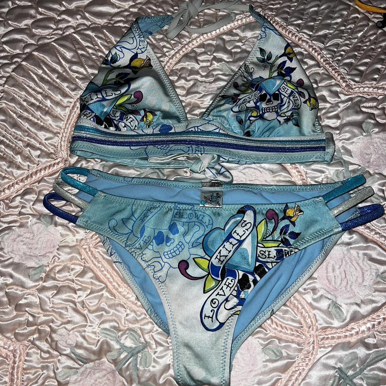 Ed hardy bikini in good condition. Refer to last two... - Depop