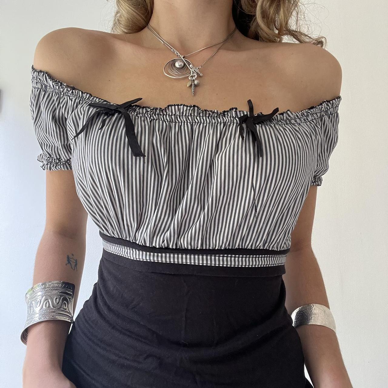 Vintage off the shoulder milkmaid top. Will fit... - Depop