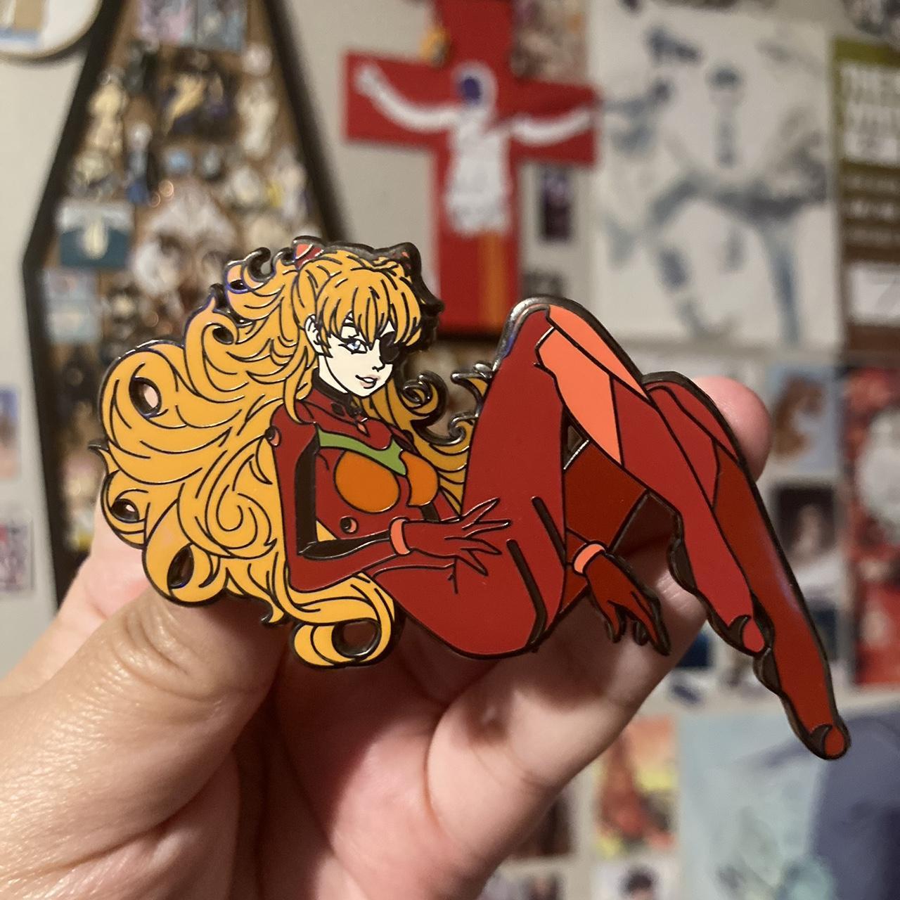 MOTM Evangelion Asuka Pin Black nickel Asuka pin... - Depop