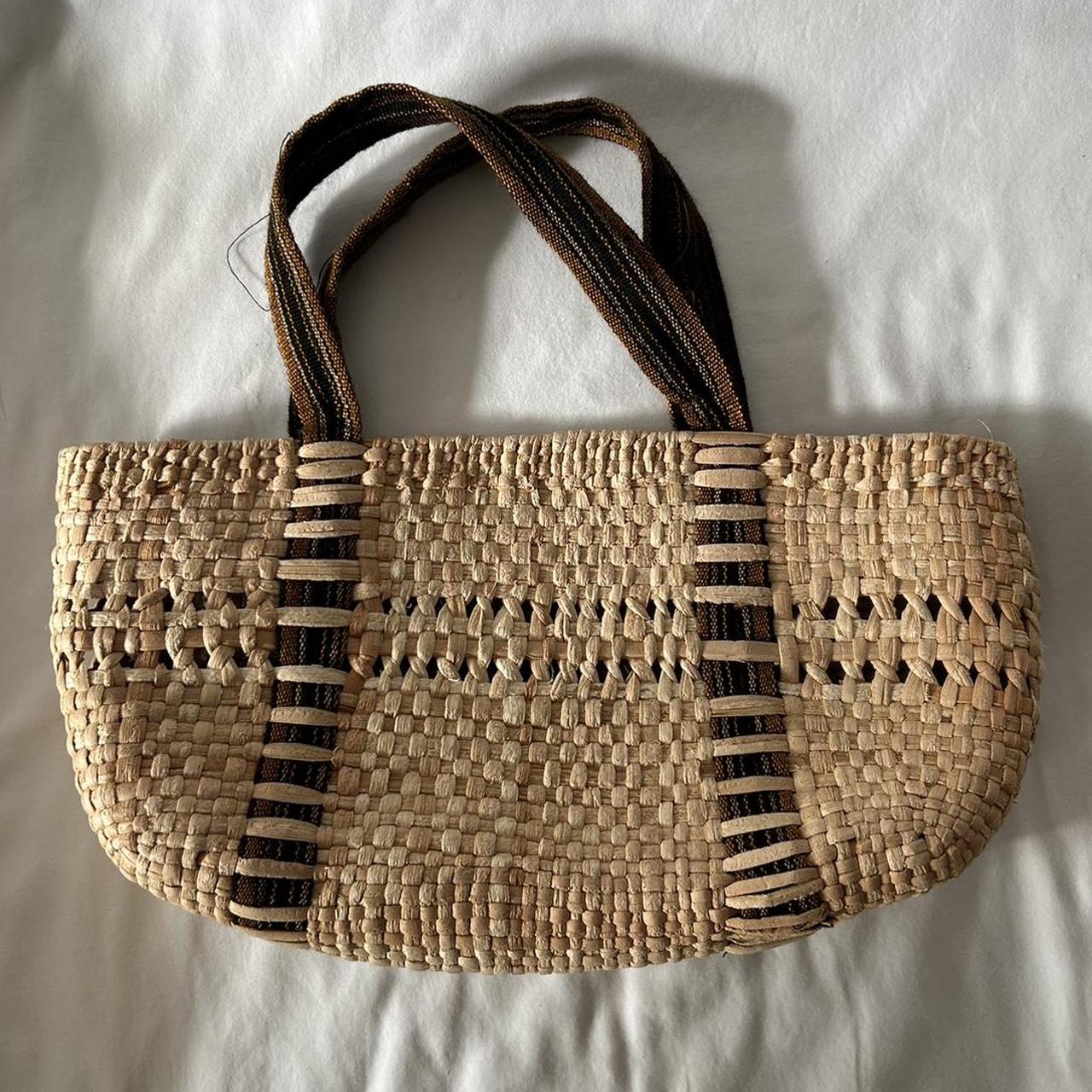 Woven straw basket purse. Perfect for spring and... - Depop