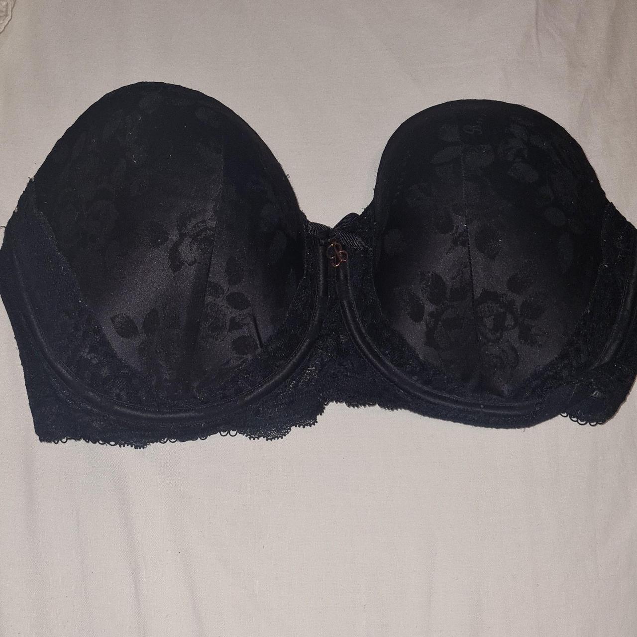 Ted Baker Padded Strapless Bra 32DD Black Balconette... - Depop