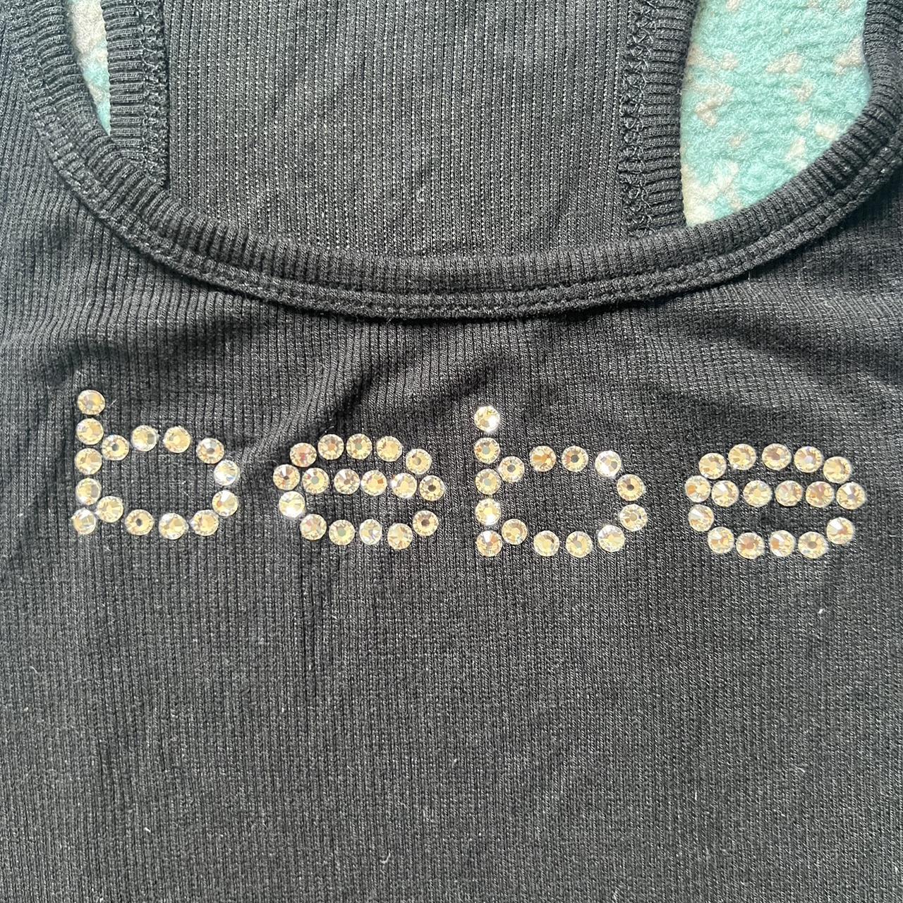 Bebe Women's Black and Silver Dress | Depop