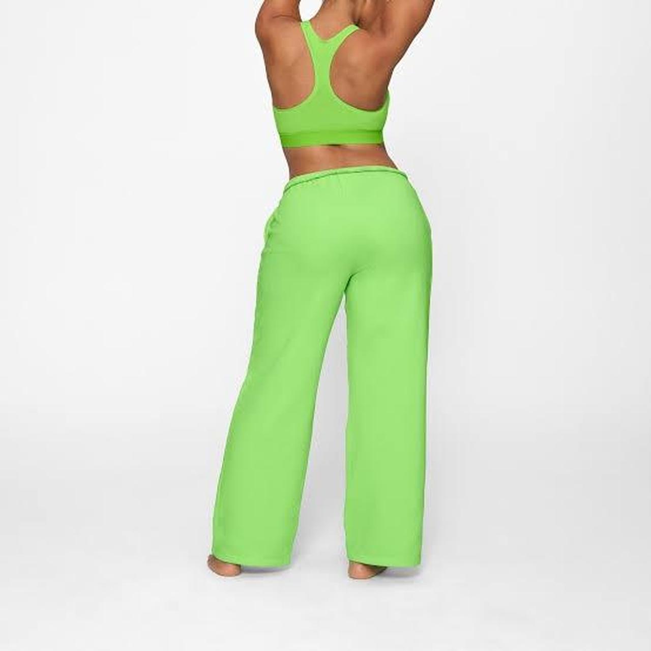Skims limited edition light terry neon green pants ~... - Depop