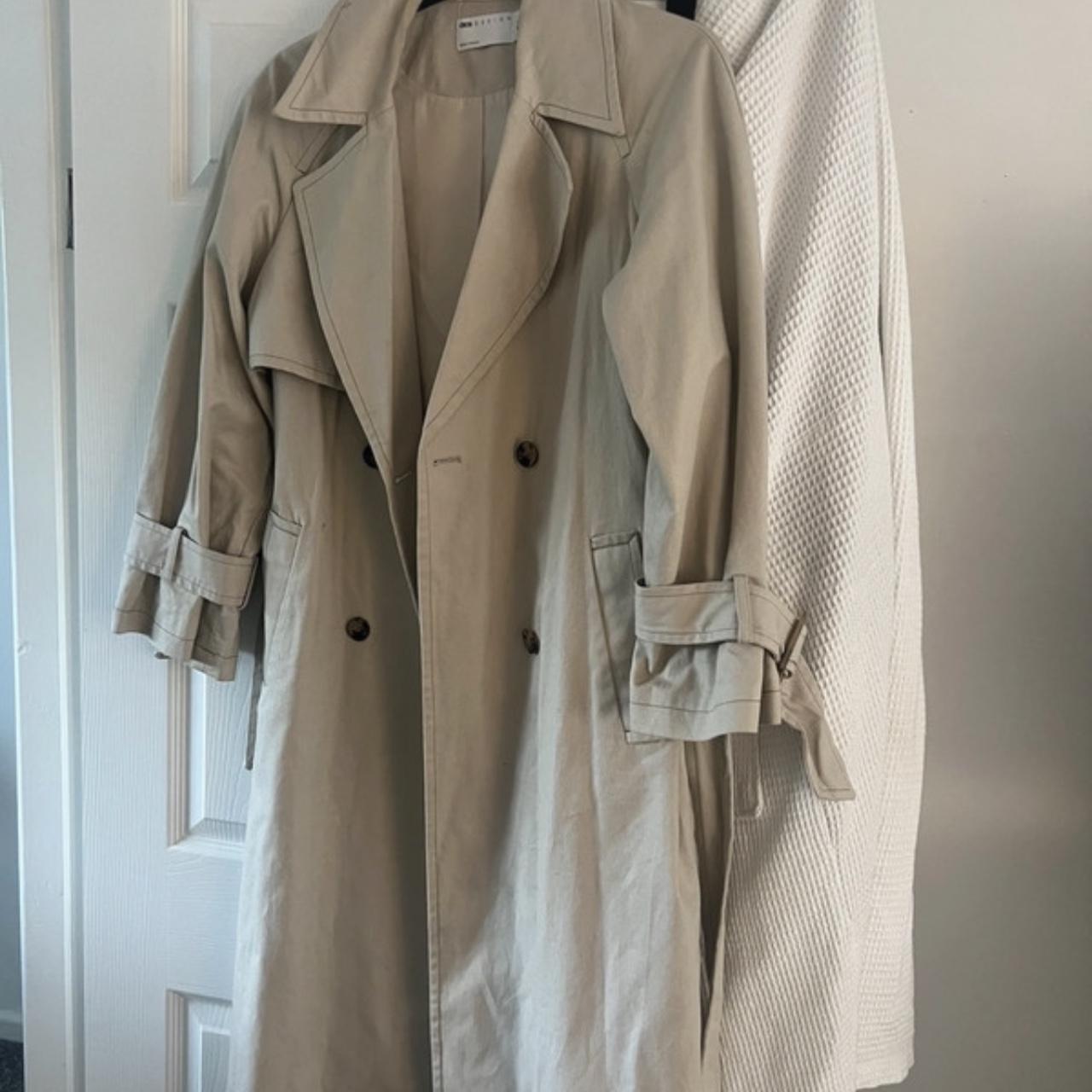 ASOS design linen trench coat Bought for £78 Sold... - Depop