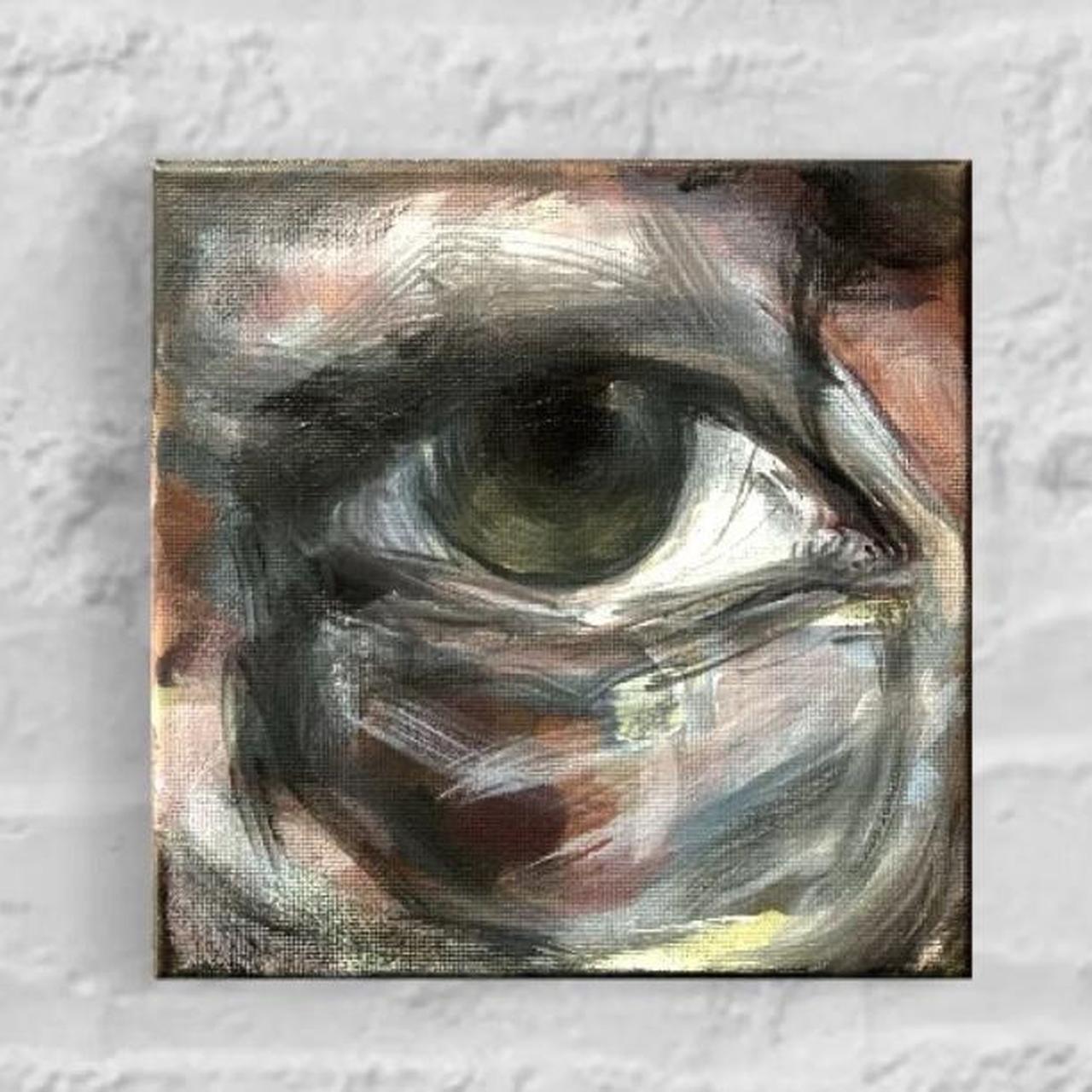 Small Square Eye Portrait Fine Art Painting A... - Depop